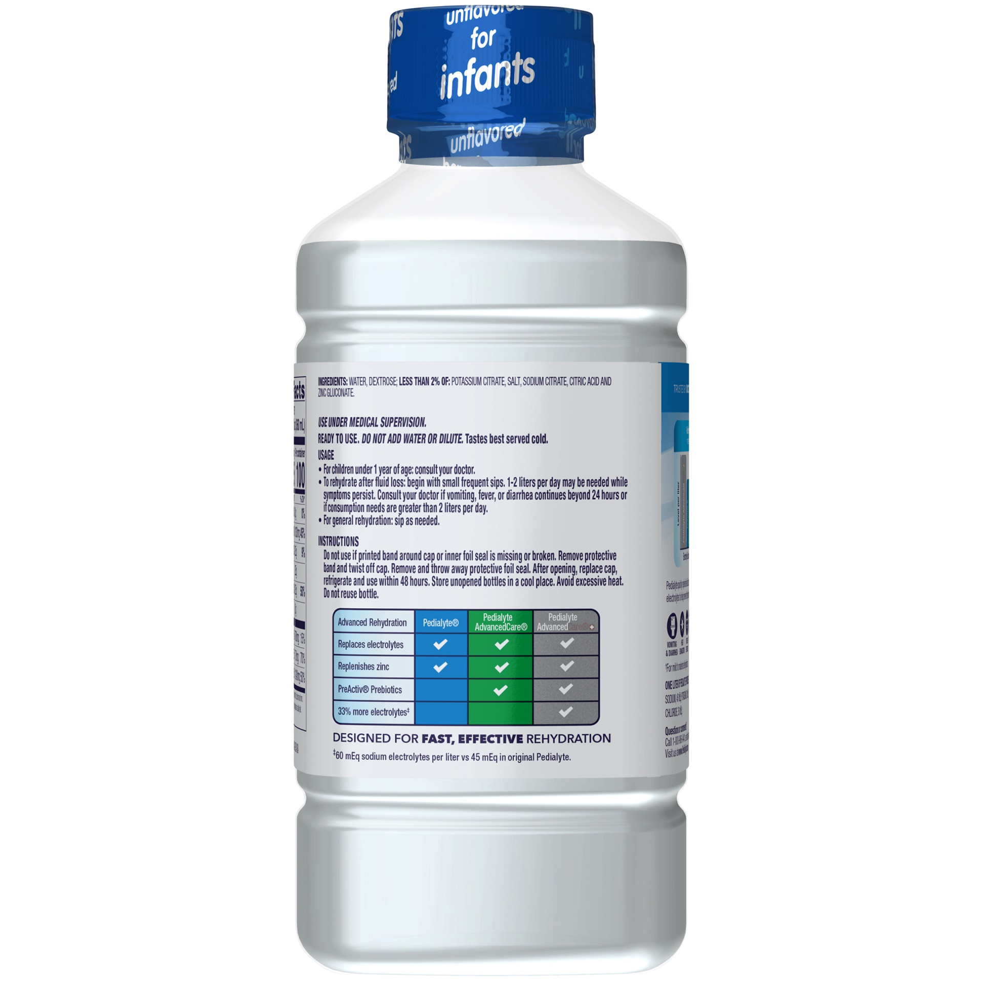 Pedialyte Oral Electrolyte Solution - Unflavored 1 liter | Shipt