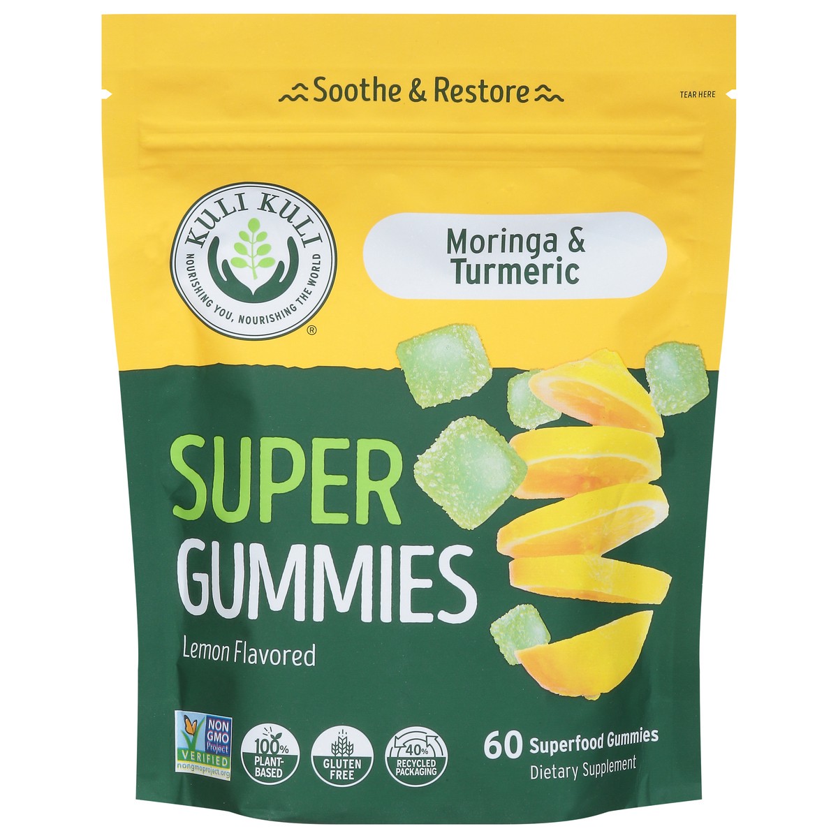Kuli Kuli Moringa & Turmeric Lemon Flavored Super Gummies 60 ea 60 ct ...