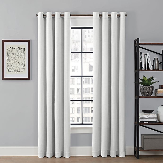 Brookstone Saville Grommet 100% Blackout Window Curtain Panel - White ...