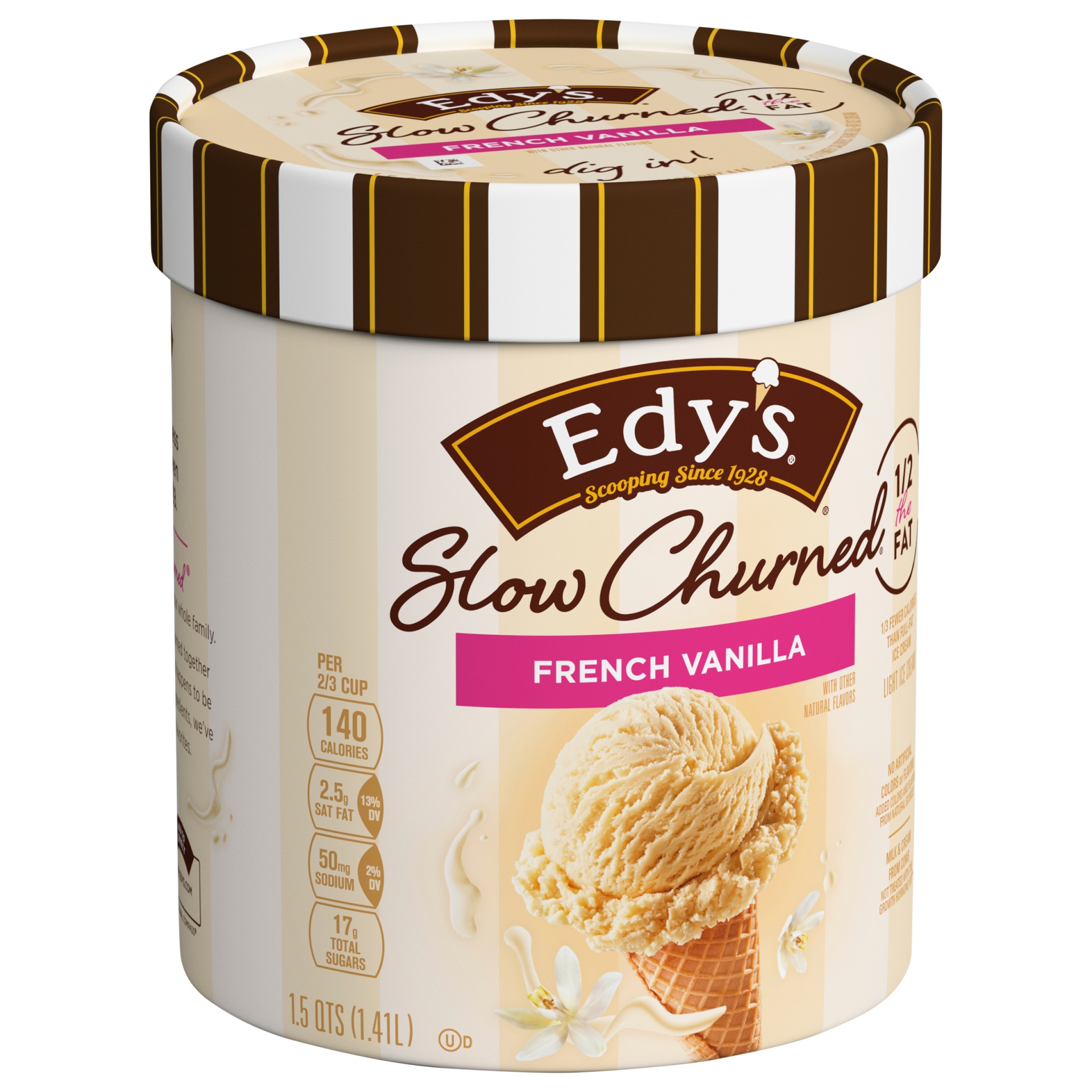 Edy'S Slow Churned French Vanilla Light Ice Cream 1.5 qt | Shipt
