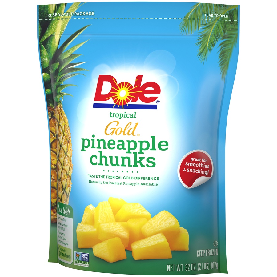 Dole Gold Tropical Pineapple Chunks Frozen Fruit 32 oz | Shipt