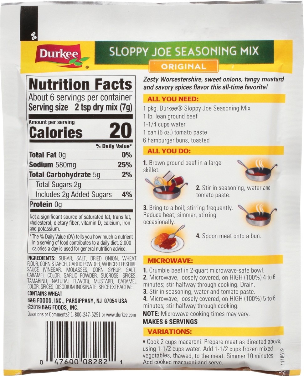 Durkee Sloppy Joe Original Seasoning Mix 1.50 oz 1.5 oz | shipt