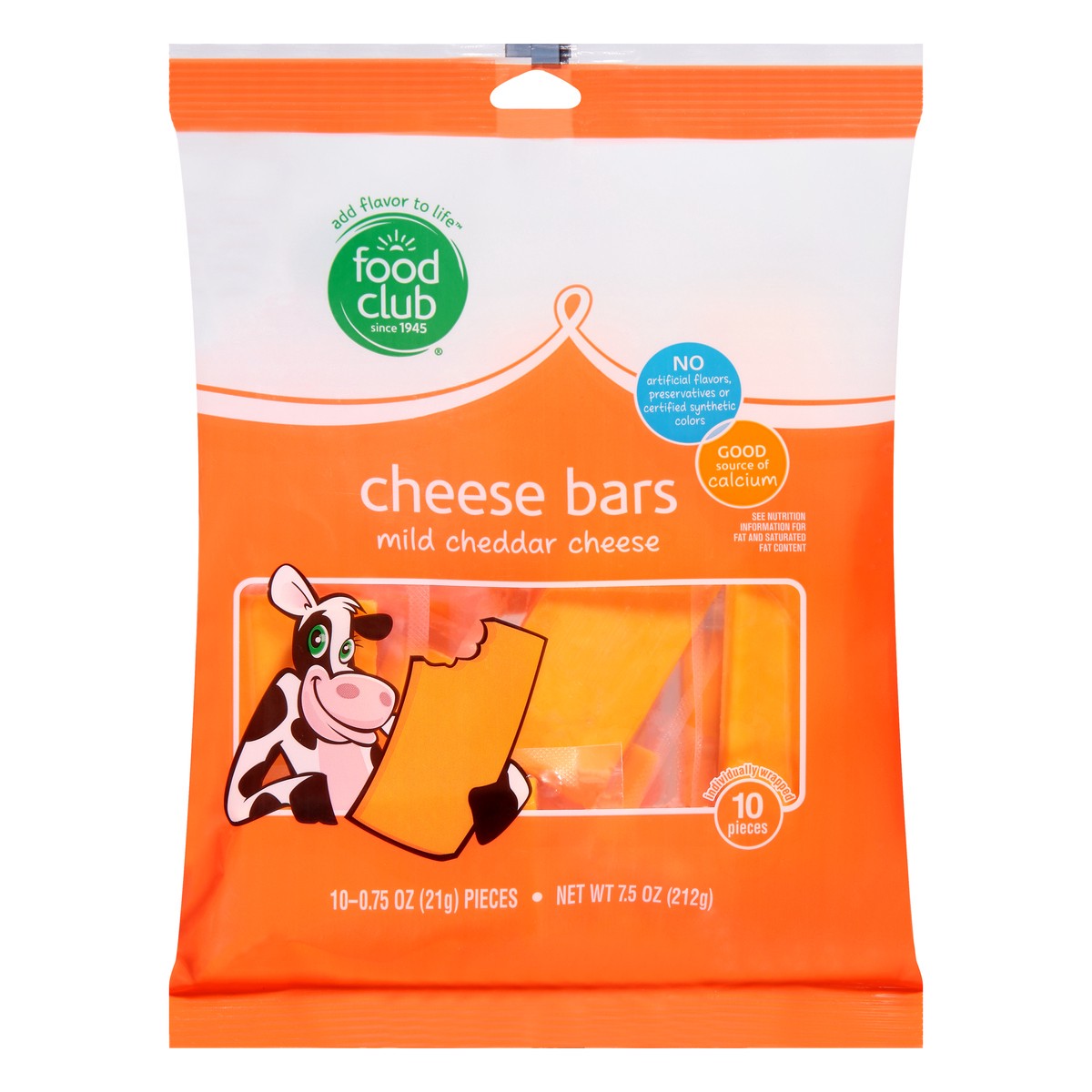 Food Club Mild Cheddar Cheese Bars 10 ea 10 ct | Shipt