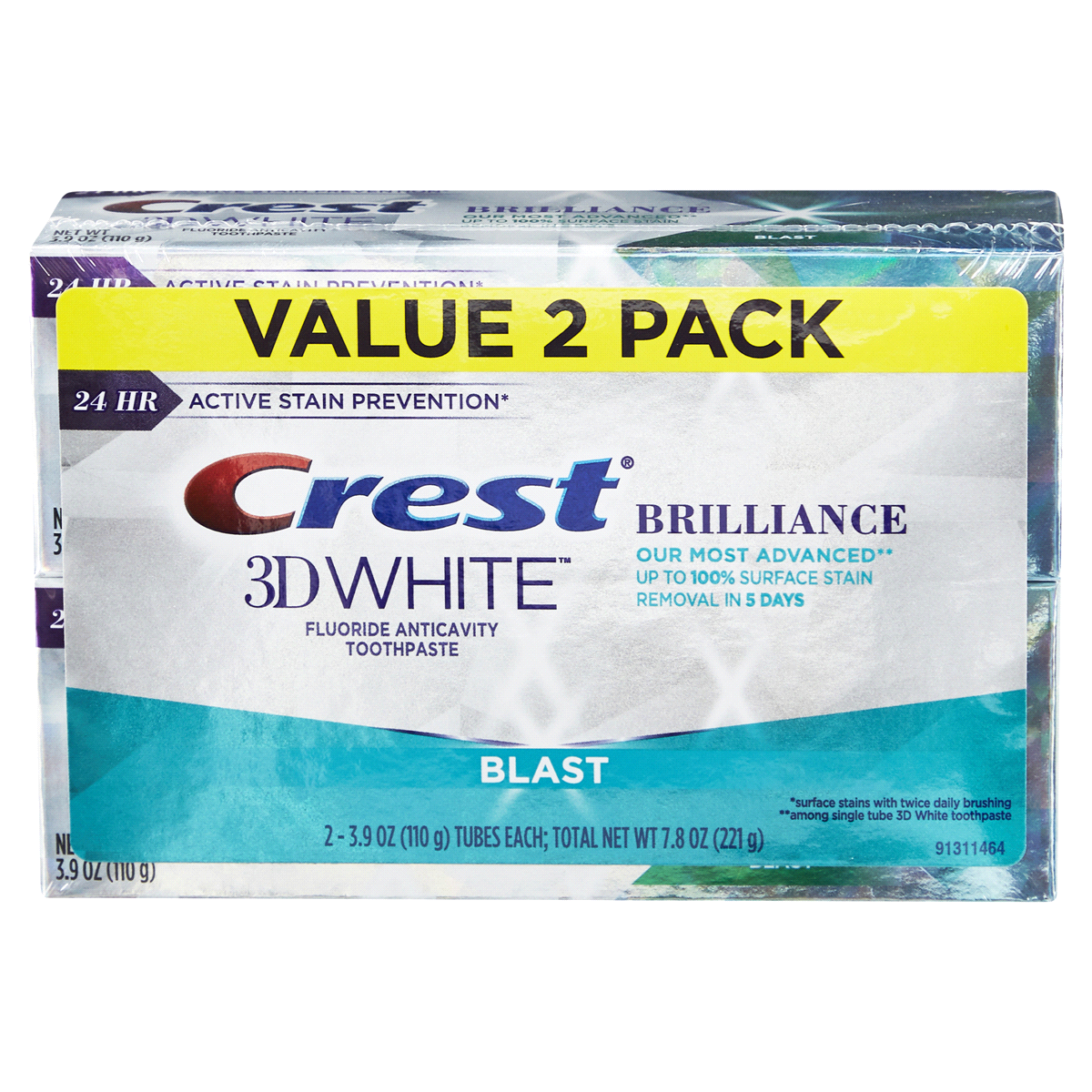 Crest 3D White Brilliance Blast Toothpaste - Energizing Mint 2 ct 3.9 ...