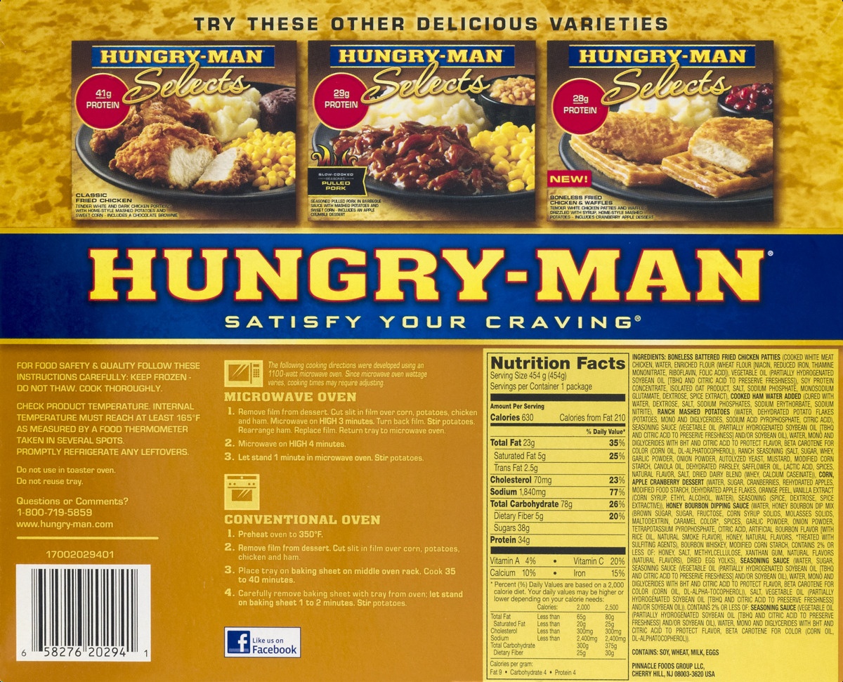 Hungry-Man Selects Boneless Fried Chicken and Ham 16 oz | Shipt