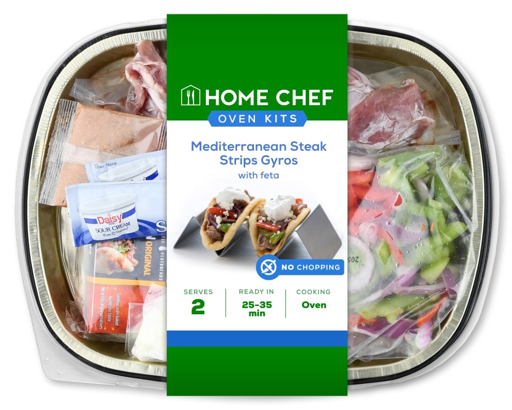 Home Chef Oven-Ready Mediterranean Steak Strips Gyros With Feta 27 oz ...
