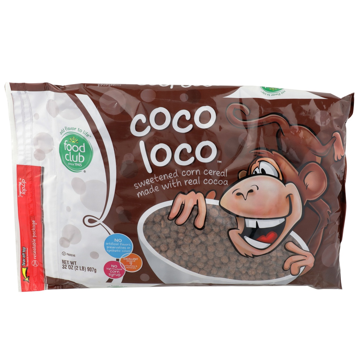 Food Club Coco Loco A Sweetened Corn Cereal Made With Real Cocoa 32 oz ...