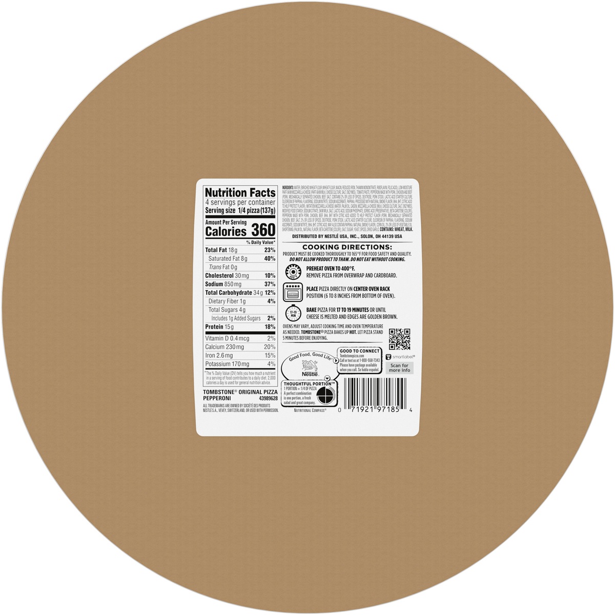 Tombstone Pepperoni Frozen Pizza 19.3 oz | Shipt
