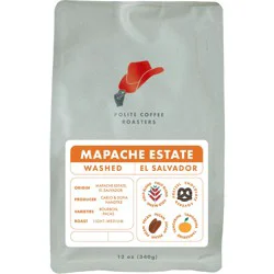 Polite Coffee Roasters Mapache Estate El Salvador Whole Bean 12 oz | shipt
