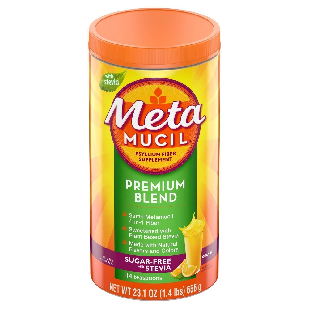 Metamucil Premium Blend, Psyllium Fiber Powder Supplement, Sugar-Free ...