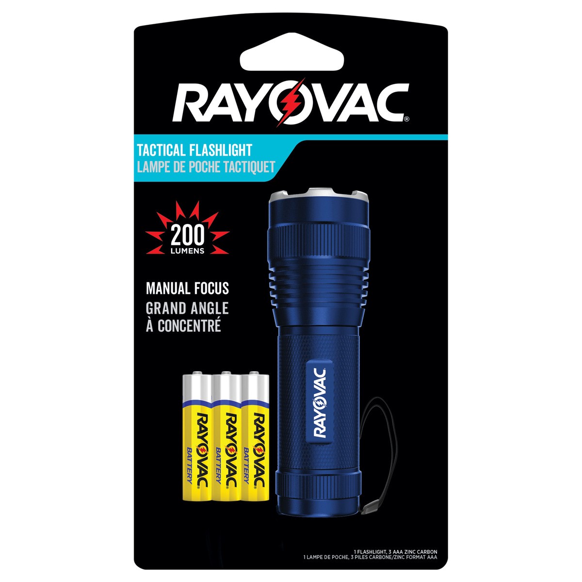 Rayovac Handheld Tactical 200 Lumen LED Flashlight, Batteries Included 1 ct | Shipt