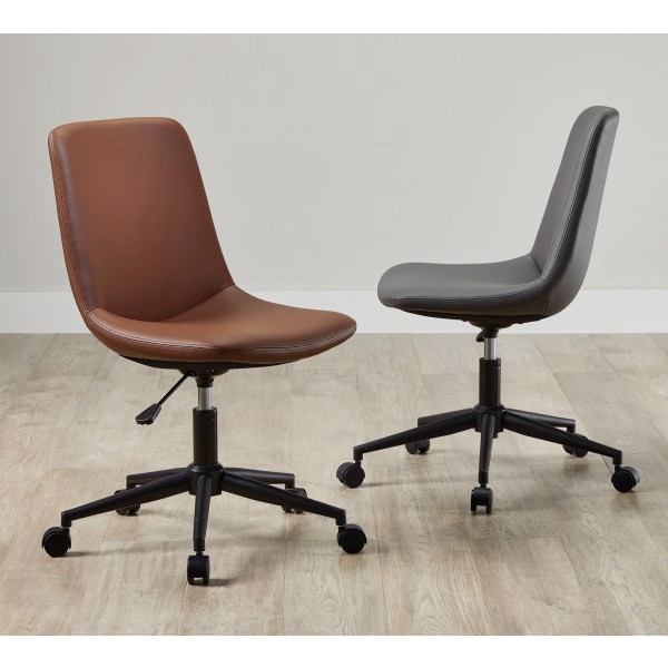 Realspace Praxley Faux Leather Low-Back Task Chair, Brown 1 ct | Shipt