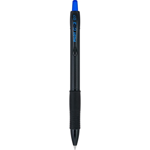 Pilot G2 Edge Gel Pen, Fine Point, 0.7mm, Black Barrel, Blue Ink ...