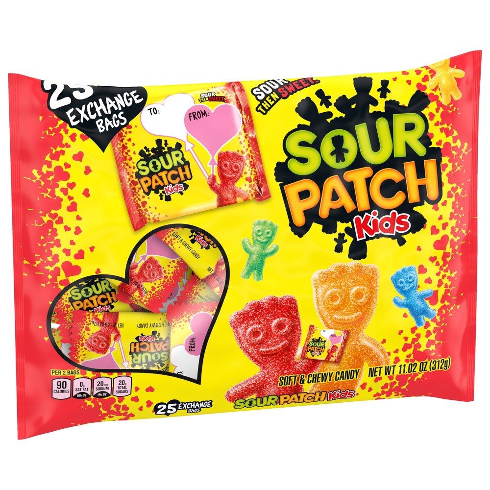SOUR PATCH KIDS Soft & Chewy Valentines Day Candy, 25 Snack Packs 11.02 ...