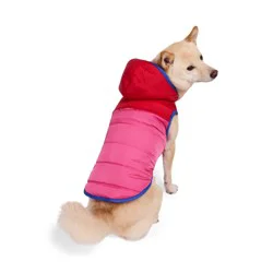 YOULY Hooded Puffer Pet Jacket, Pink, Large 1 ct | shipt