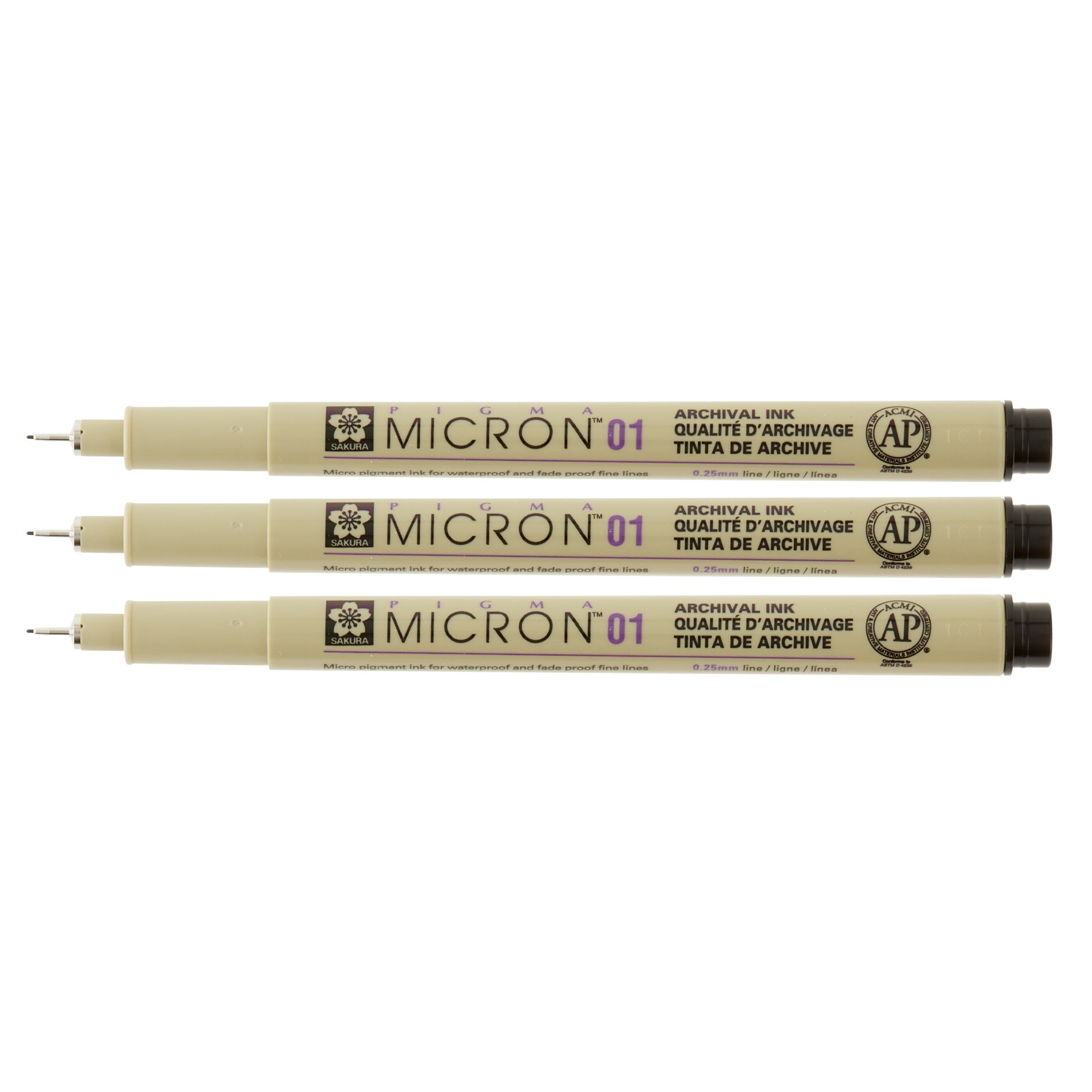 Sakura Pigma Micron Fine Line Black Pens, 3ct. 3 ct | shipt