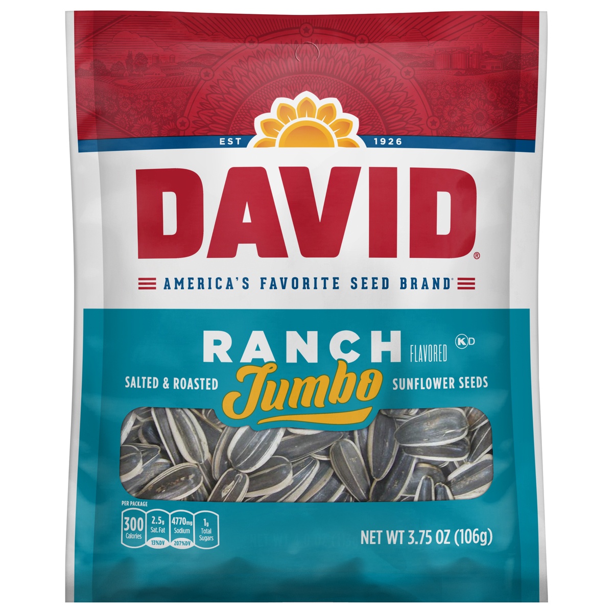 Davids Sunflower Seeds Ranch 3.75 oz | Shipt