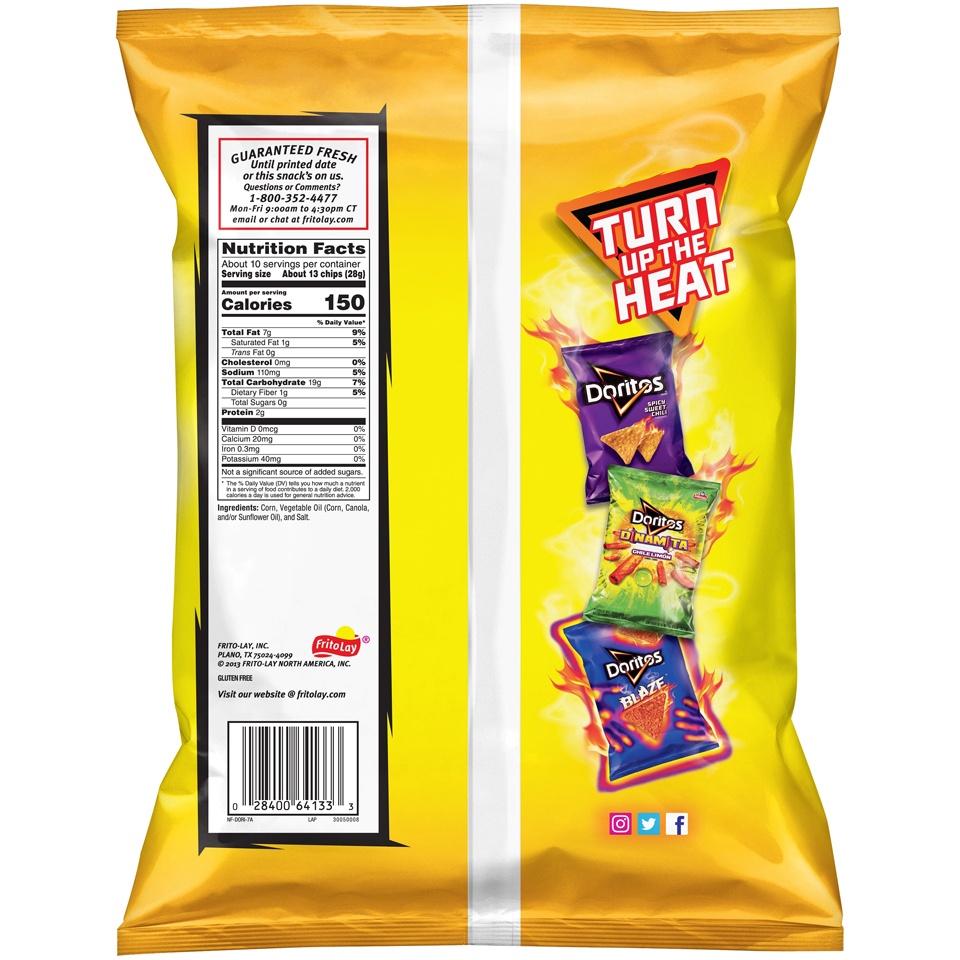 Doritos Chips Nutrition Label