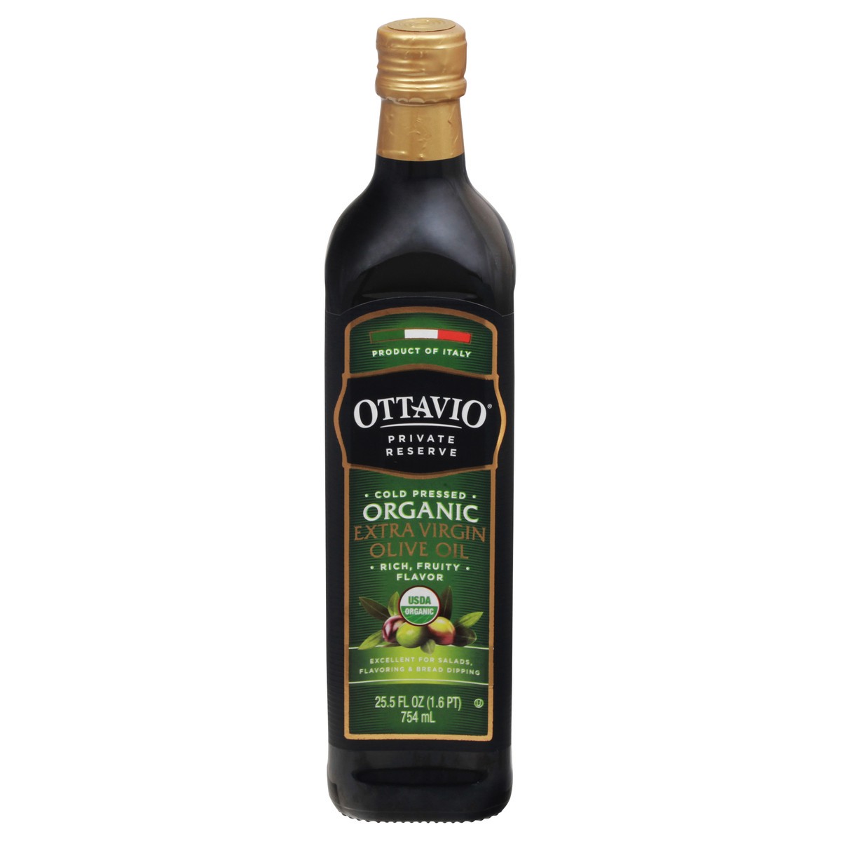Ottavio Organic Extra Virgin Rich Fruity Flavor Olive Oil 25.5 fl oz 25 ...