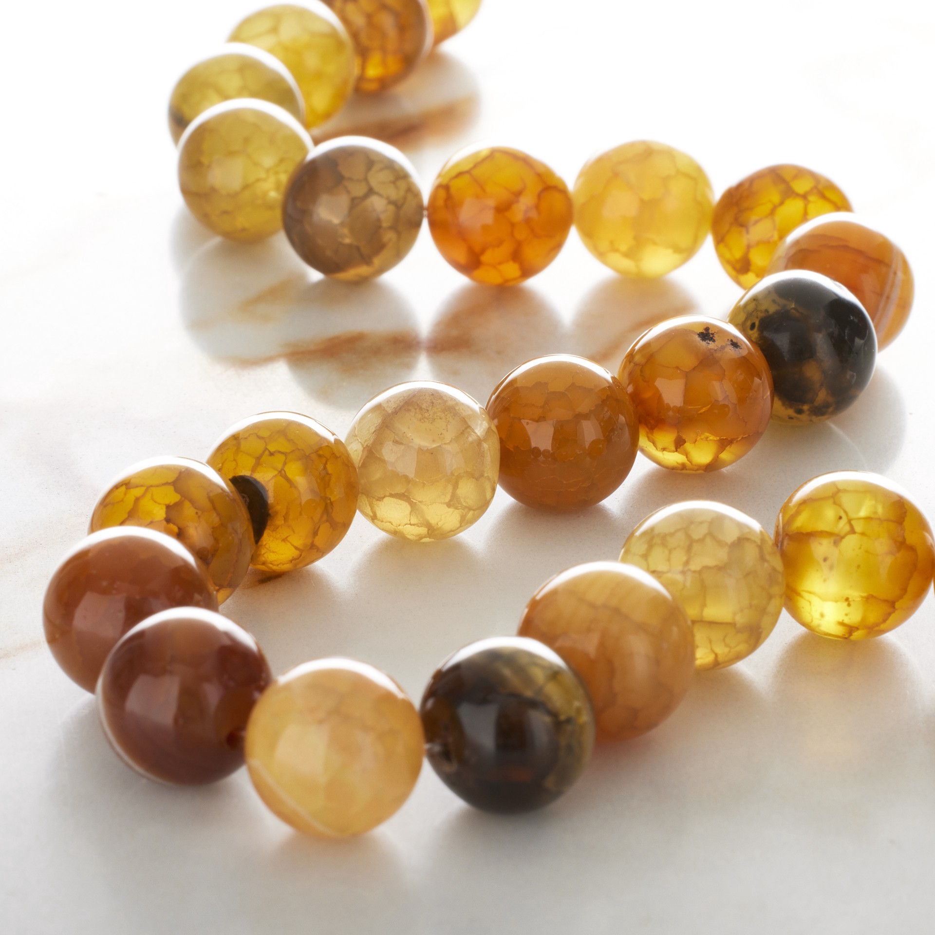 Yellow Crackled Agate Round Beads By Bead Landing 10 mm | shipt