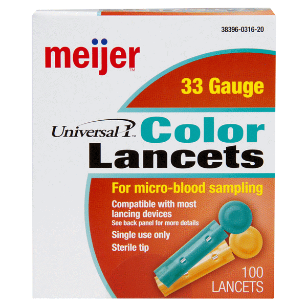 Meijer 33 Gauge Color Lancets 100 ct | Shipt