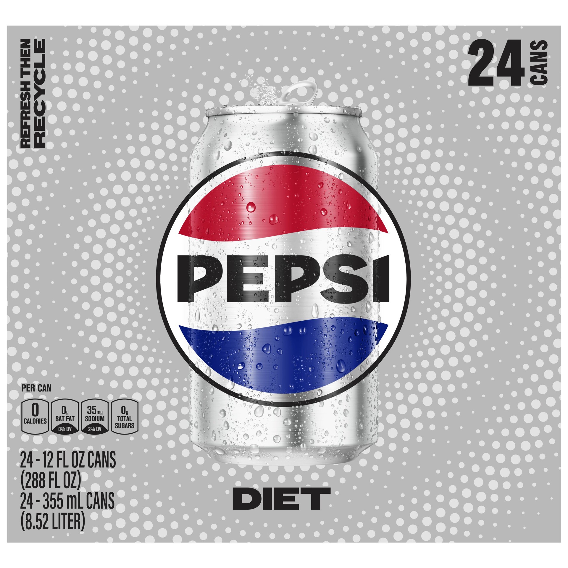 Pepsi Diet Soda Classic 12 Fl Oz 24 Count 288 oz | Shipt