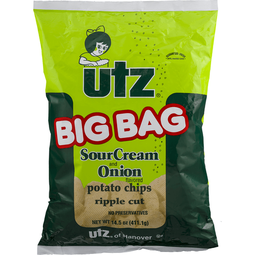 Utz Big Bag Sour Cream and Onion Ripple Cut Potato Chips 16 oz | Shipt