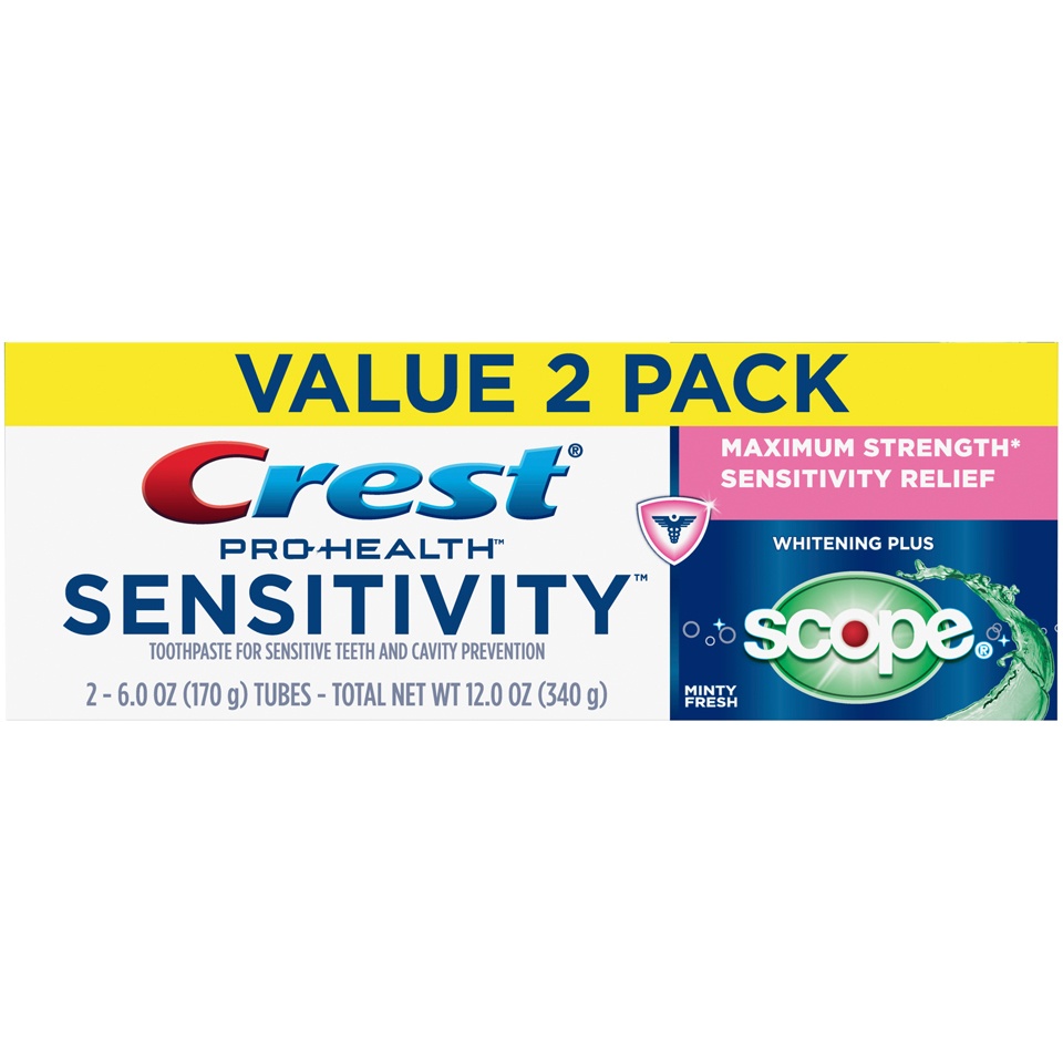 Crest Pro-Health Sensitivity Whitening Plus Scope Minty Fresh ...
