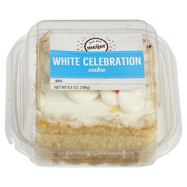 Meijer Cake Square, White Cake, Vanilla Icing 6.5 oz | Shipt