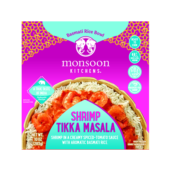 Monsoon Kitchens Shrimp Tikka Masala Basmati Rice Bowl 10 oz | Shipt