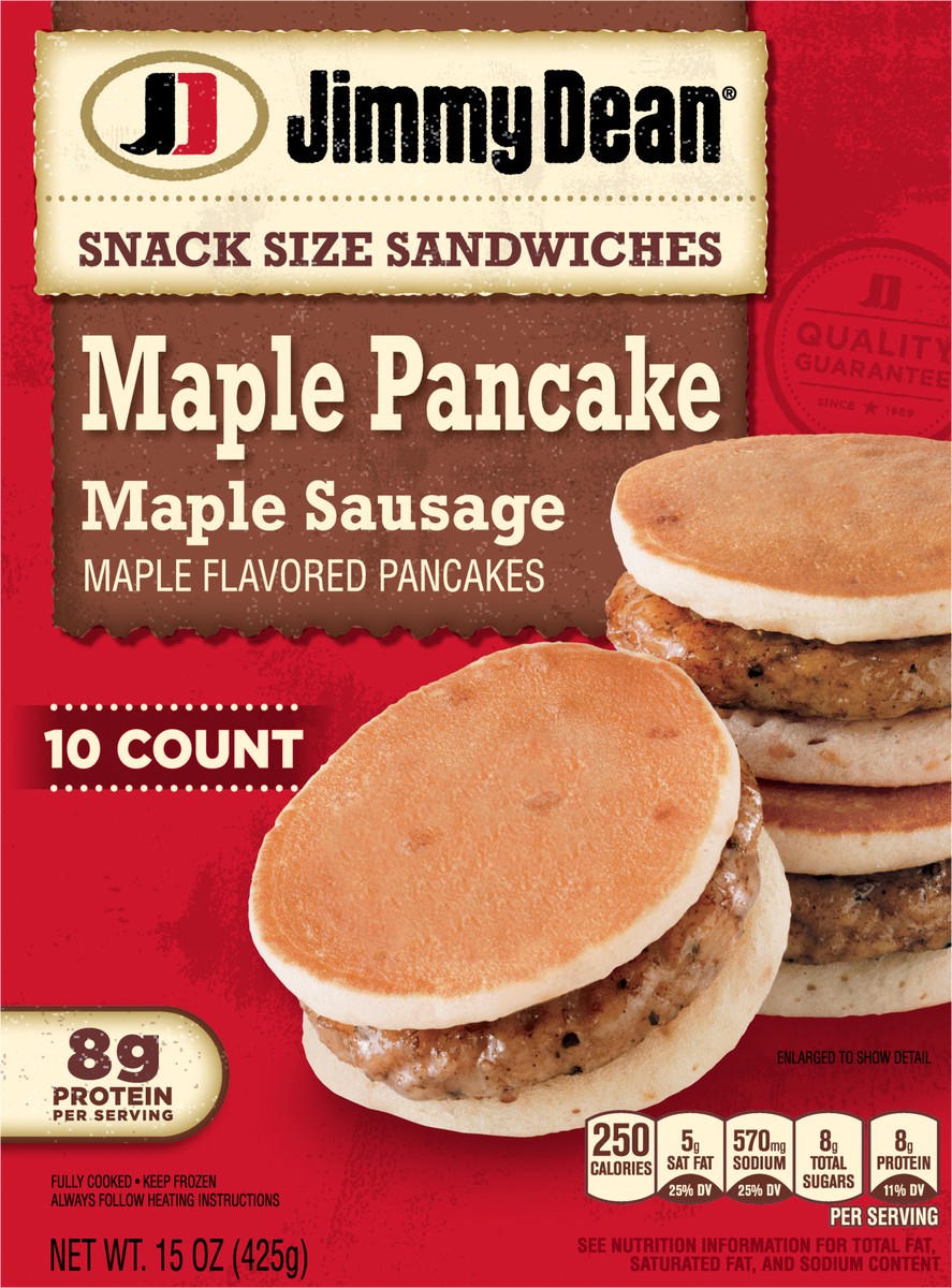 Jimmy Dean Snack Size Maple Pancake Breakfast Sandwiches with Maple ...
