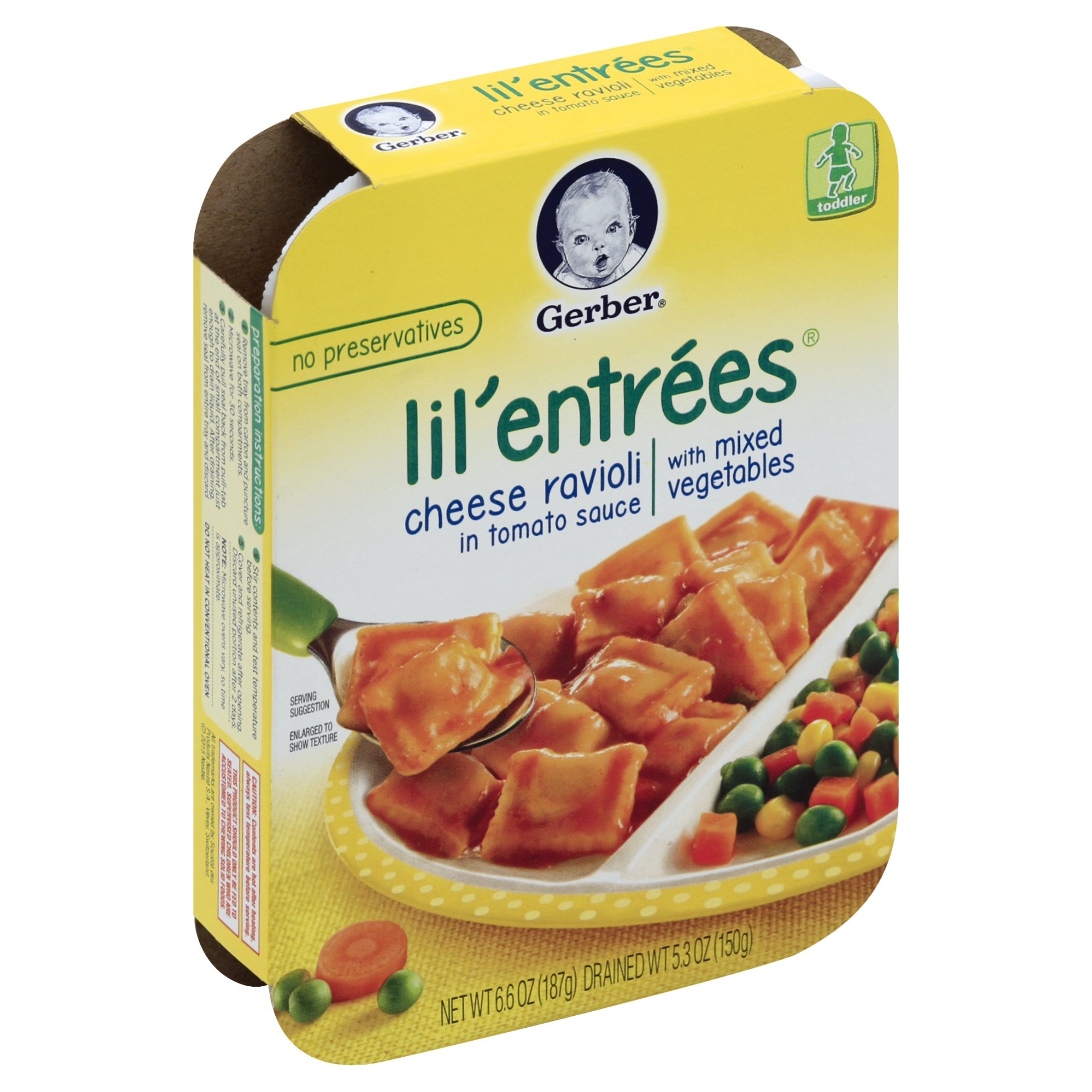 Gerber Graduates Lil' Entrees, Cheese Ravioli in Tomato Sauce With ...