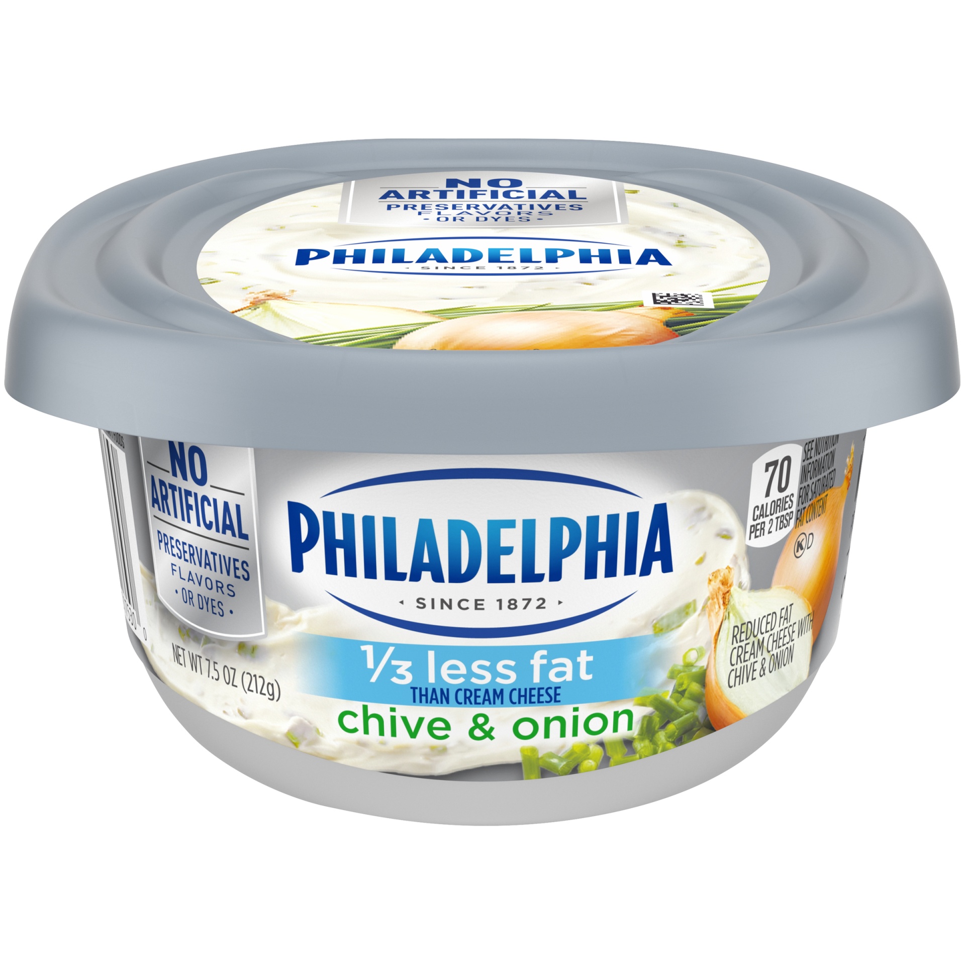 Philadelphia Chive & Onion Reduced Fat Cream Cheese Spread with 1/3 ...
