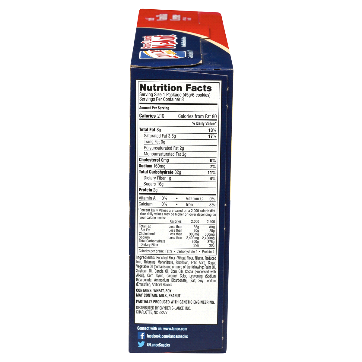 Lance Chocolate-O Lunch Nekot Chocolate Creme Cookie Sandwiches 8 ct ...