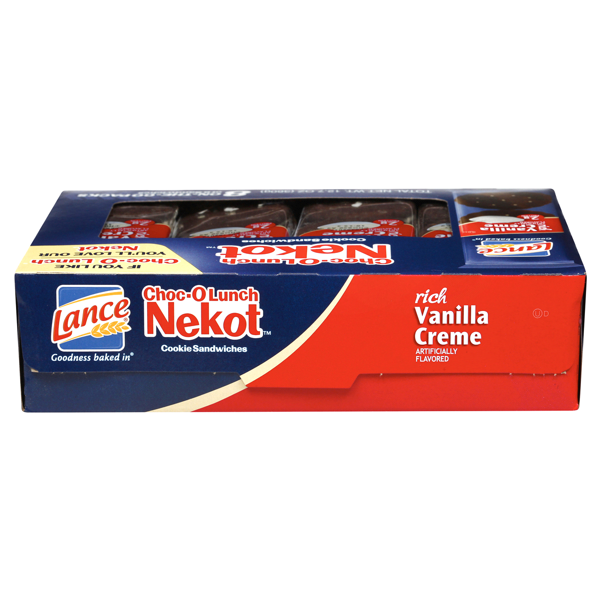 Lance Chocolate-O Lunch Nekot Chocolate Creme Cookie Sandwiches 8 ct ...