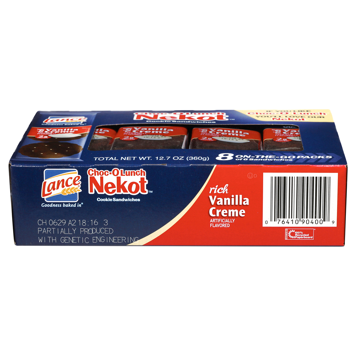 Lance Chocolate-O Lunch Nekot Chocolate Creme Cookie Sandwiches 8 ct ...