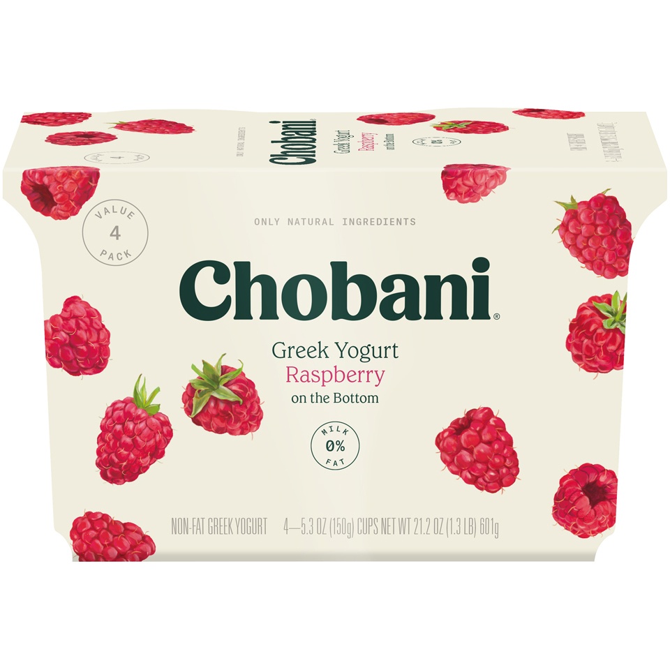 Chobani Raspberry Greek Yogurt 4 ct; 5.3 oz | Shipt