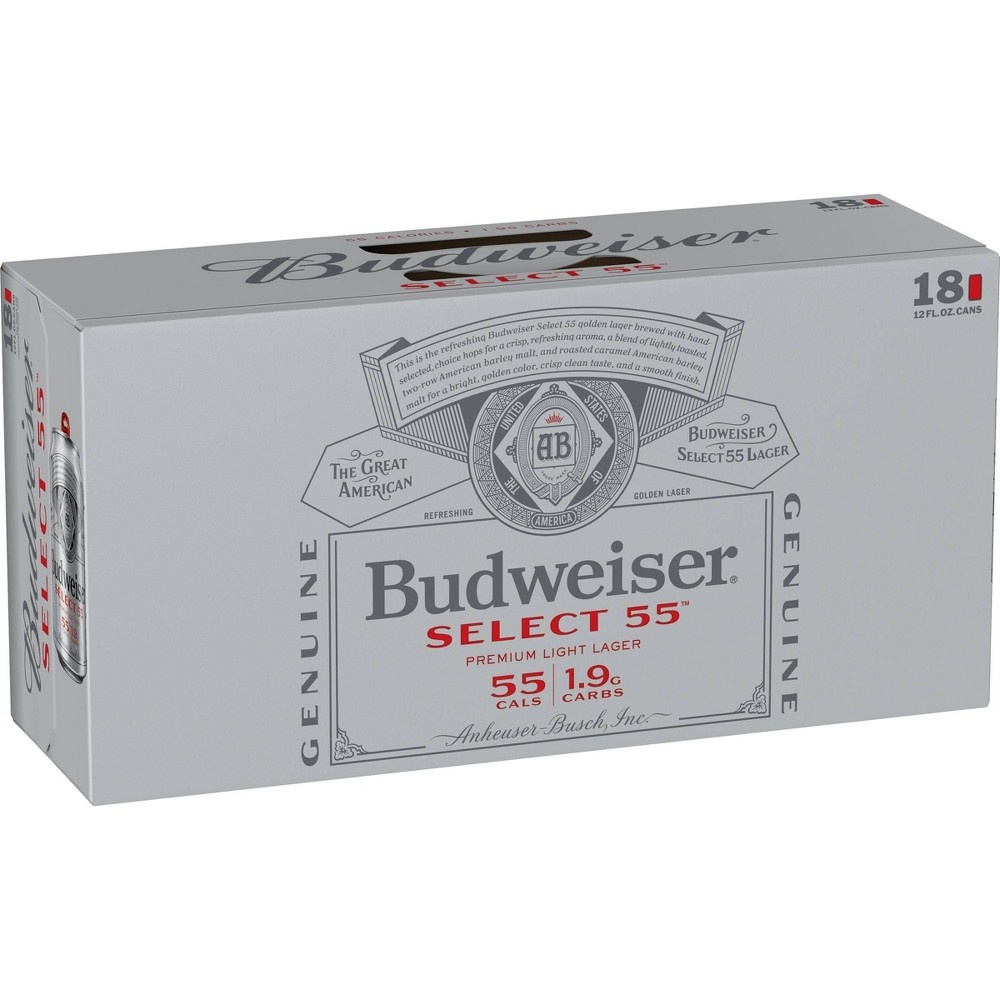 Budweiser Select 55 Light Beer, 2.4% ABV 18 ct; 12 oz | Shipt