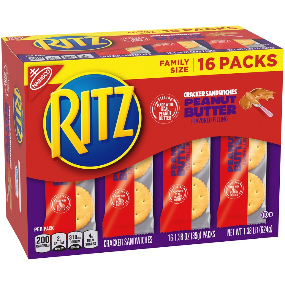 Ritz Peanut Butter Cracker Sandwiches - Family Size 16 ct; 1.38 oz | Shipt