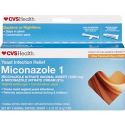CVS Health Miconazole Yeast Infection Relief 1-Day Treatment; Day Or ...