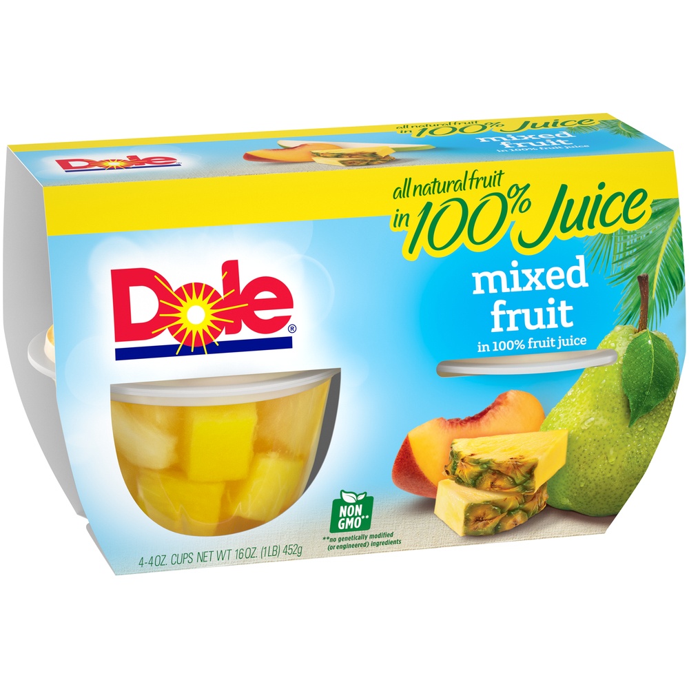 Dole Fruit Bowls Mixed Fruit 4 ct; 16 oz | Shipt
