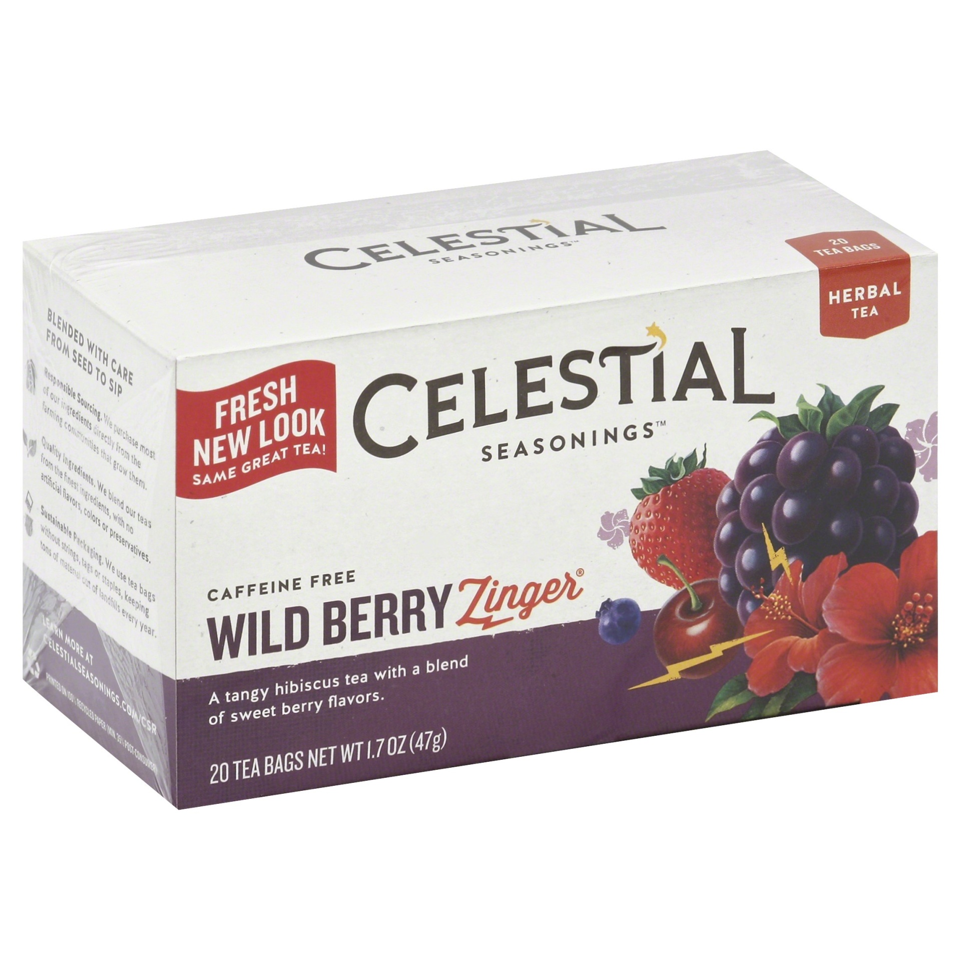 Celestial Seasonings Wild Berry Zinger Herbal Tea 20 ct | Shipt