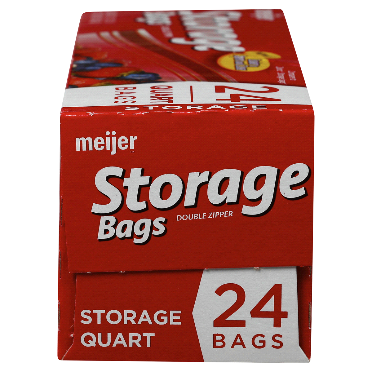 Meijer Re-Closable Double Zipper Quart Storage Bags 24 ct | Shipt