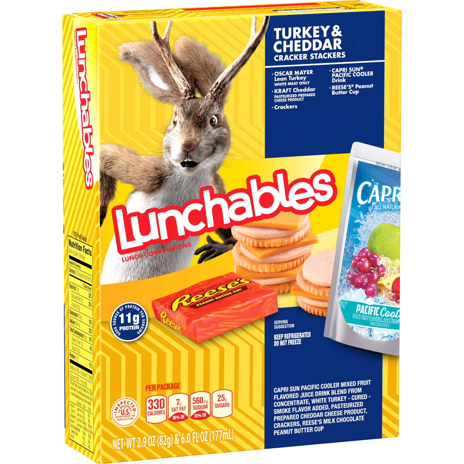 Lunchables Turkey & Cheddar Cheese Cracker Stackers Meal Kit with Capri ...