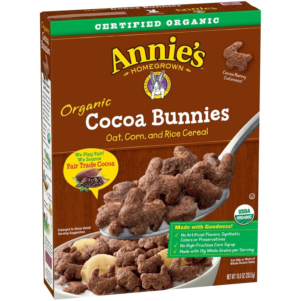 Annie's Organic Cereal, Cocoa Bunnies, Oat, Corn, Rice Cereal 9 oz | Shipt
