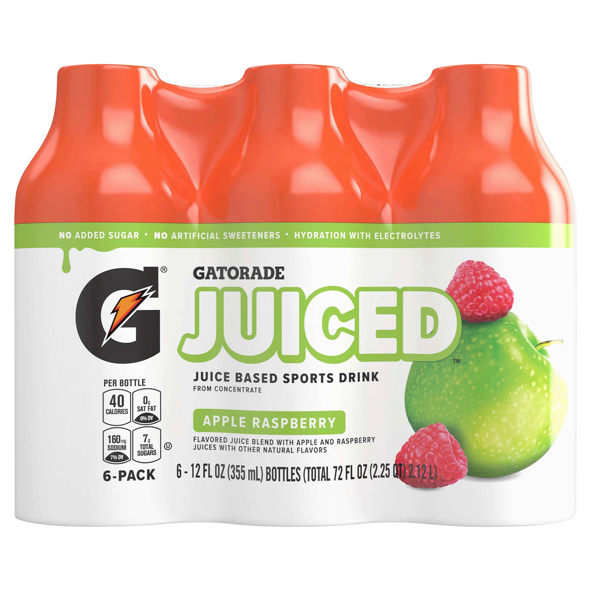 Gatorade Juiced Apple Raspberry Juice Based Sports Drink 6 ct; 12 fl oz ...