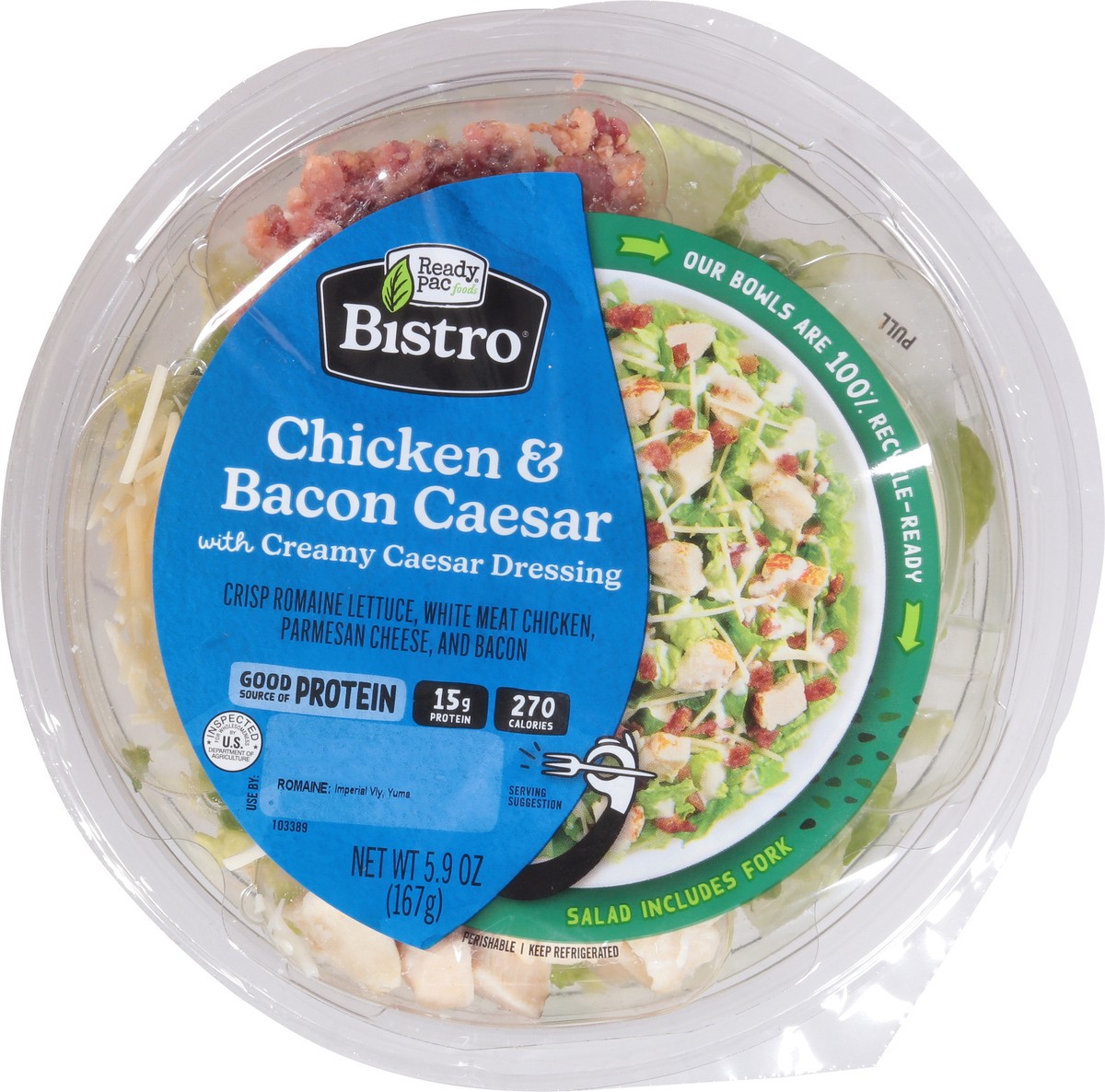 Bonduelle Bistro Bowls Chicken & Bacon Caesar with Creamy Caesar ...