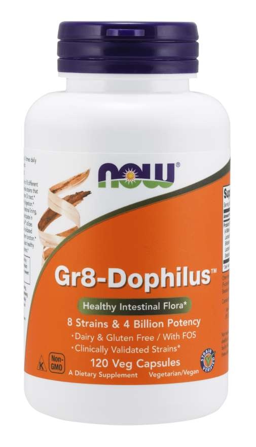 NOW Supplements, Gr8-Dophilus™with 8 Strains & 4 Billion Potency, Shelf ...