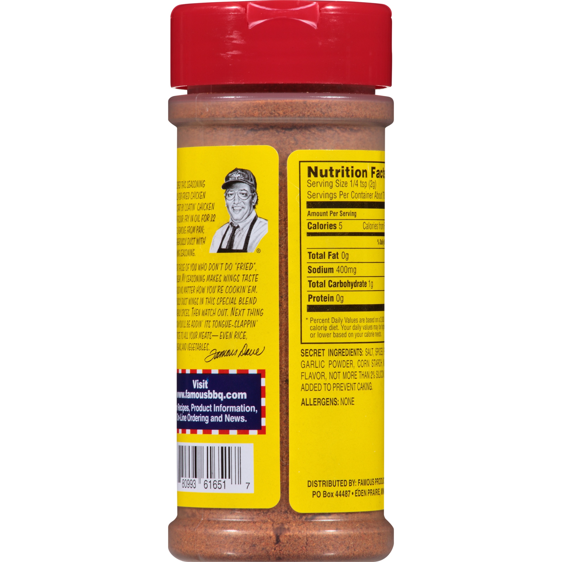 Famous Dave's Spicy Hot Chicken' Wing Seasoning Shaker 5.5 oz | Shipt