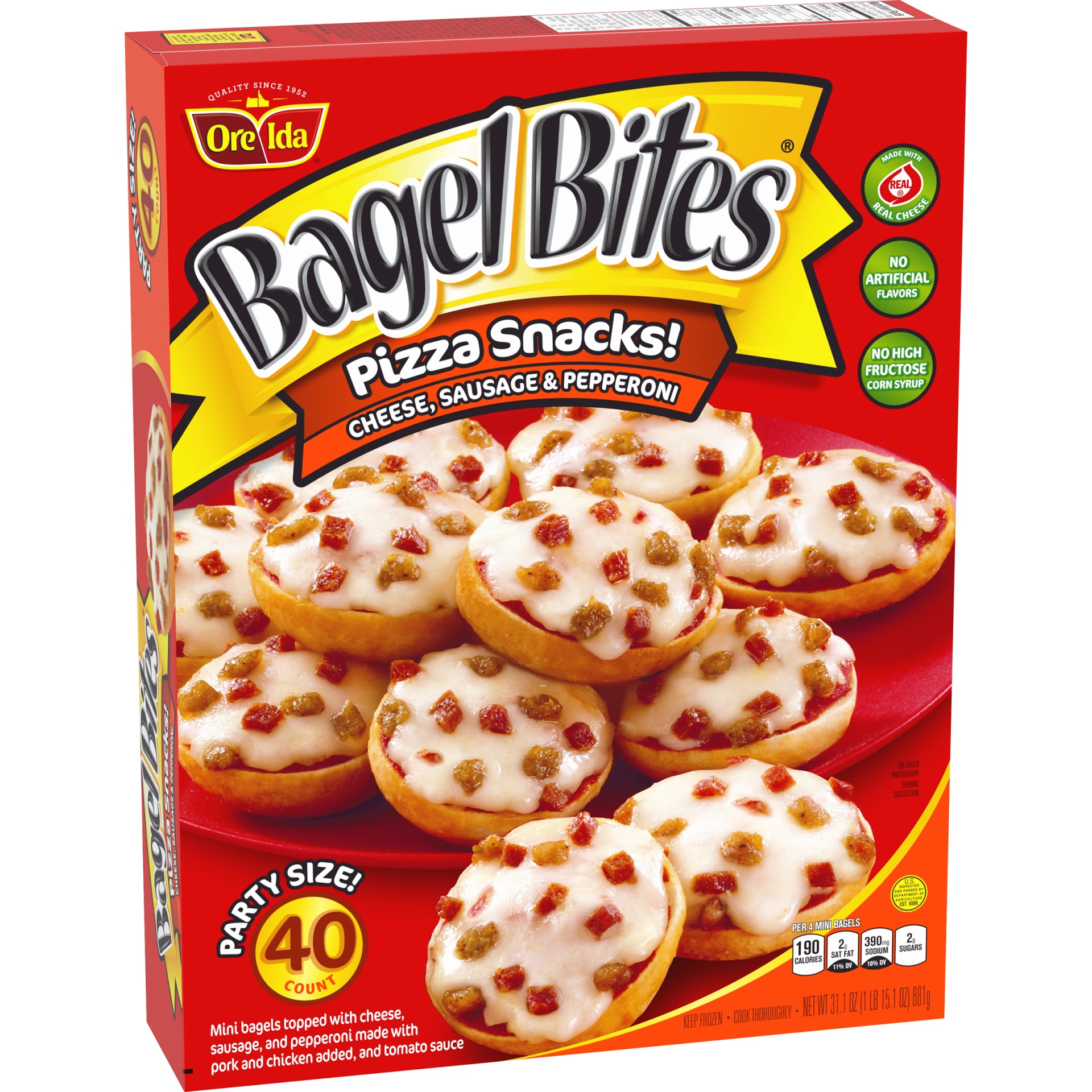 Bagel Bites Cheese, Sausage & Pepperoni Mini Pizzael Frozen Snacks 31.1 ...